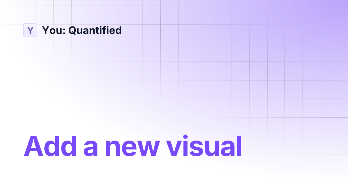 Add a new visual | You: Quantified